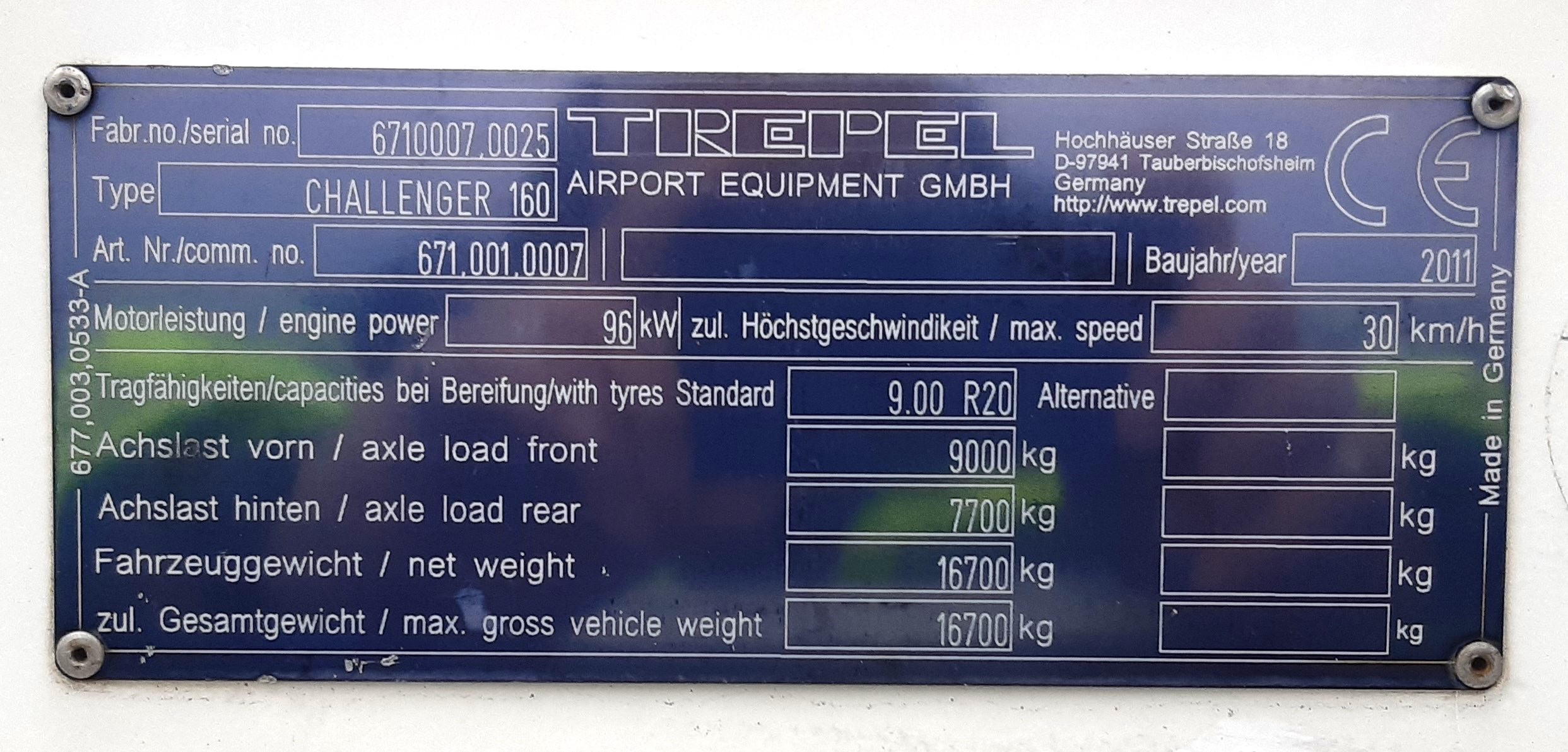 Aircraft Pushback Tractor Trepel Challenger 160